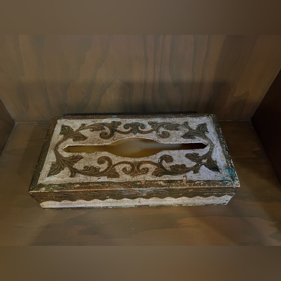 Bath | Vintage Italian Florentine Wooden Tissue Box | Poshmark